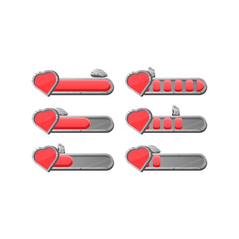 set of game ui stone rock health life progress bar with 2 style for gui