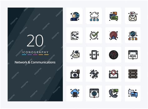 Premium Vector 20 Network And Communications Line Filled Icon For Presentation Vector Icons