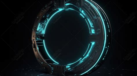 개인화된 메시지를 위한 넓은 텍스트 영역을 갖춘 3d 렌더링 미래 지향적인 중공 링 제품 배경 개인 배경 공상 과학 배경 이미지 Hd 제품 개인 공상 과학 배경