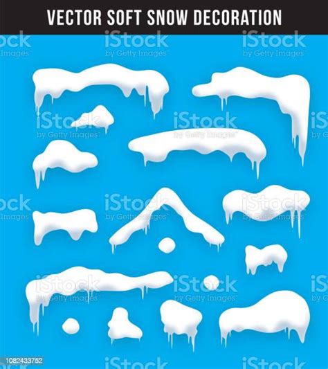 눈 모자 눈덩이 Snowdrifts 설정합니다 눈 모자 벡터 컬렉션입니다 겨울 장식 요소입니다 겨울 배경 눈 요소입니다 만화 템플릿입니다 눈 및 모션 눈송이입니다 그림입니다