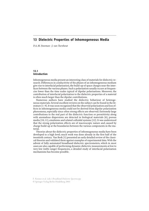 Pdf Dielectric Properties Of Inhomogeneous Media