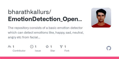 github bharathkallurs emotiondetection opencv the repository