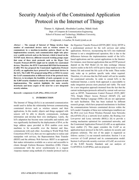 Pdf Security Analysis Of The Constrained Application Protocol In The