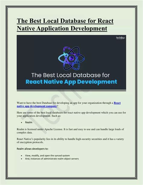 ppt the best local database for react native application development