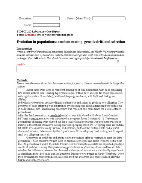 Biosci 210 Lab1 Report Template 2024 Id Number Stream Mon Thur Name Biosci 210