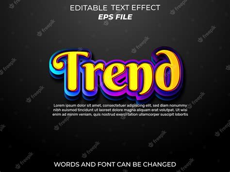 Premium Vector | Trend text effect font editable typography 3d text vector template