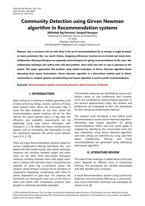 pdf community detection using girvan newman algorithm in