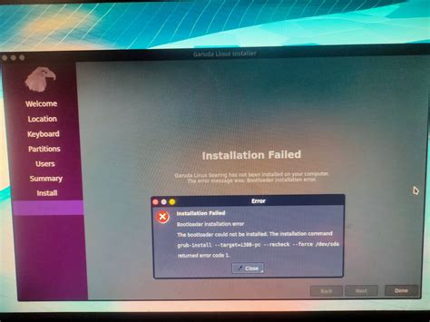 bootloader installation failed for some reason unsupported software