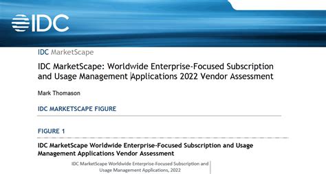 Idc Marketscape Worldwide Enterprise Focused Subscription And Usage Management Applications
