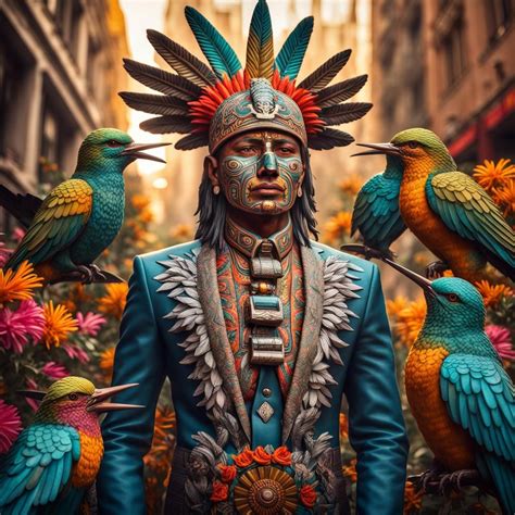 Huitzilopochtli Aztec God Of Sun War Sacrifice Handsome Gorgeous