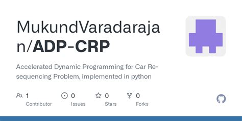 Github Mukundvaradarajanadp Crp Accelerated Dynamic Programming For