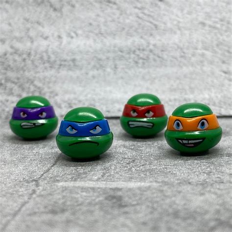 Custom Tmnt Turtle Heads Set For Minifigures Cond2 Ninja