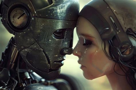 Premium Photo A Robot Comforting A Crying Human Ai Generated