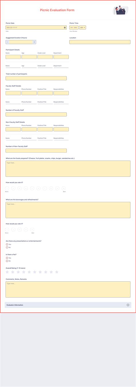 Picnic Evaluation Form Template Jotform
