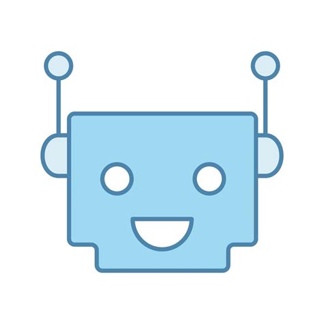 Chatbot Color Icon Talkbot Modern Robot Square Head Laughing Chat Bot Virtual Assistant