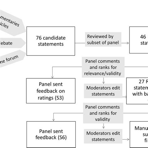 flowchart showing stages in the delphi consensus process s3 s4 s5