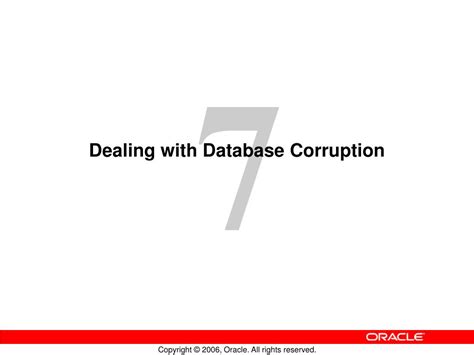 PPT Dealing With Database Corruption PowerPoint Presentation Free Download ID 3288956