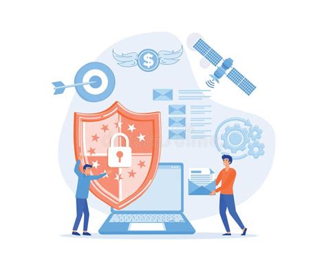 Data Protection Concept Network Security People Character Data