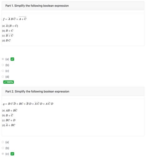 solved part 1 ﻿simplify the following boolean