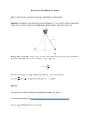 Exp Simple Pendulum Pdf Experiment Simple Pendulum Online Aim To Determine The