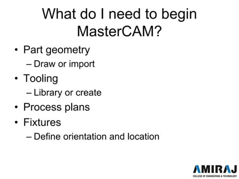 FUNDAMENTALS OF CAM By Using MASTERCAM PPT Video Production Content Production