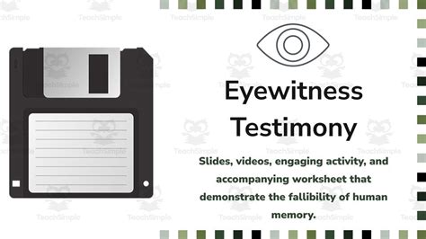 Eyewitness Testimony By Teach Simple