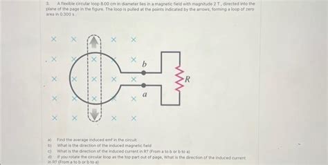 solved 3 a flexible circular loop 8 00 cm in diameter lies