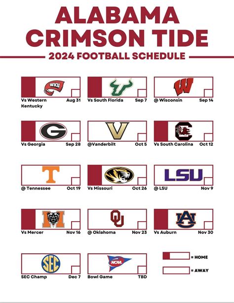 Alabama Football Schedule 2024 Printable Free Printables