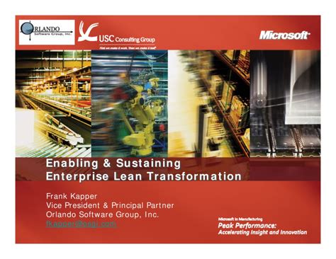 Enabling And Sustaining Enterprise Lean Transformation — Isssp For Lean