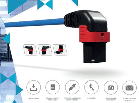 IEC Lock Angled C Locking Connector UK Electrical Distributors E Preston Electrical Ltd