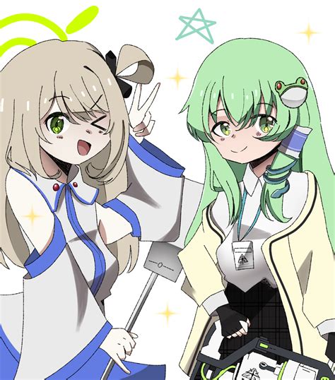 Kochiya Sanae Nonomi Blue Archive Blue Archive Touhou Highres Non Web Source Girls
