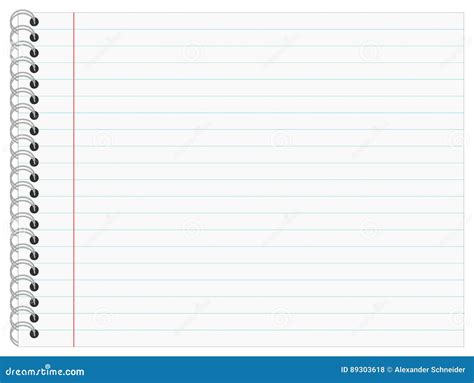 Writing Pad With Lines Landscape Format Stock Illustration Illustration Of Sheet Paper 89303618