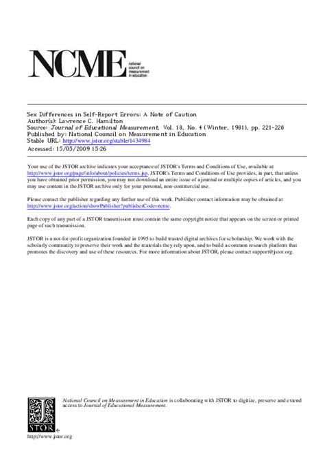 Pdf Sex Differences In Self Report Errors A Note Of Caution