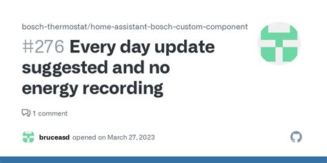 Every Day Update Suggested And No Energy Recording · Issue 276 · Bosch Thermostathome