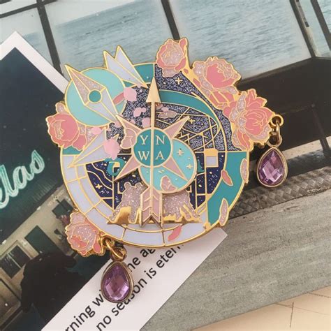 Pre Order Ynwa Compass Gold Enamel Pins Pretty Pins Cute Pins