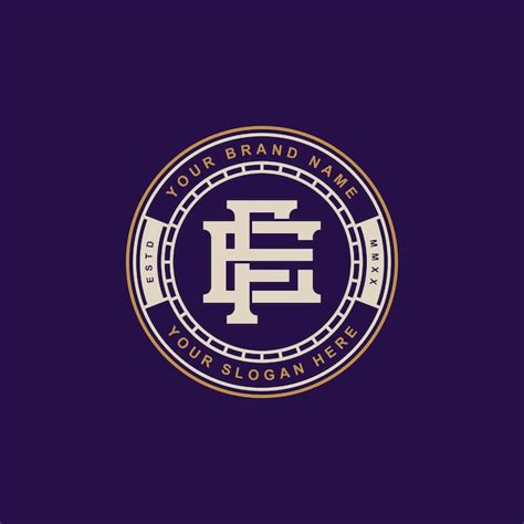 Premium Vector Monogram Letter Ef Or Fe With Interlock Style Badge