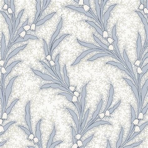 Maybell Wallpaper In Shutter Blue Leaf And Tree Wallpaper