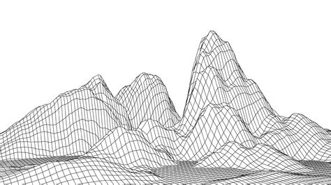 Premium Vector Abstract Wireframe Landscape On White Background Technology Vector Grid Digital