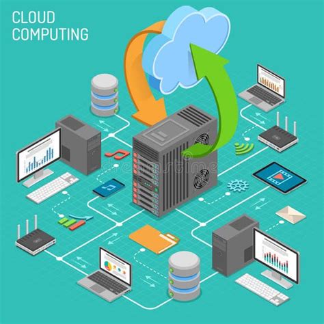 Data Network Cloud Computing Technology Isometric Stock Vector Illustration Of Network Chart