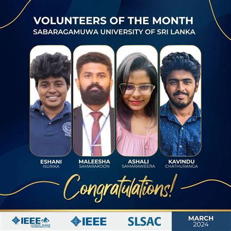 Kavindu Dasanayaka On Linkedin Volunteersofthemonth Ieee Susl Ieeesusl