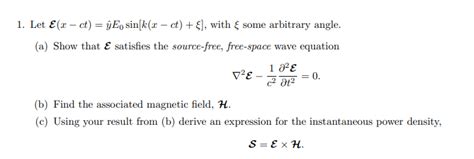 Solved 1 Let Ex−ctye0sin Kx−ctξ With ξ Some