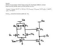 Answered Assume Vdd V P Consumption MW Bartleby