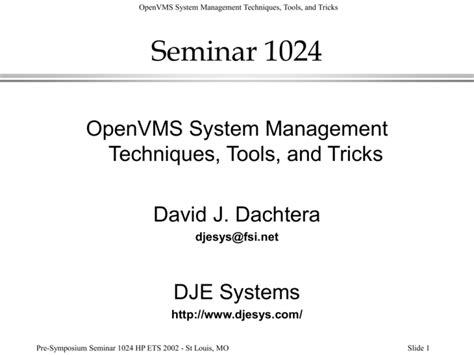 openvms mgt tools tips and tricks