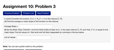 Solved Assignment 10 Problem 3 Previous Problem Problem