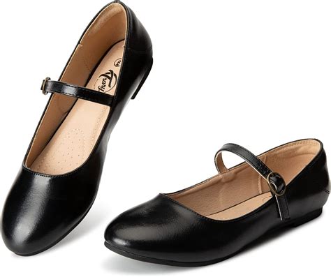 Trary Mary Jane Ballet Flats Black Dressy Casual Womens