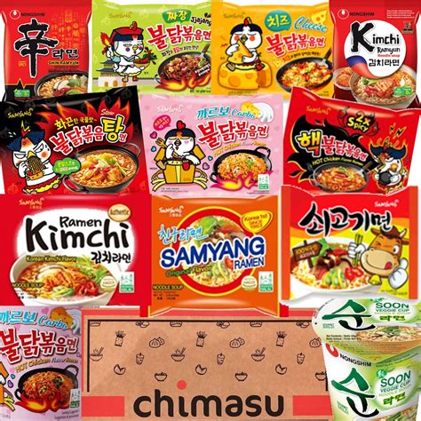 Korean Spicy Ramen Noodles Snack Box Hamper By Chimasu 6 Packets
