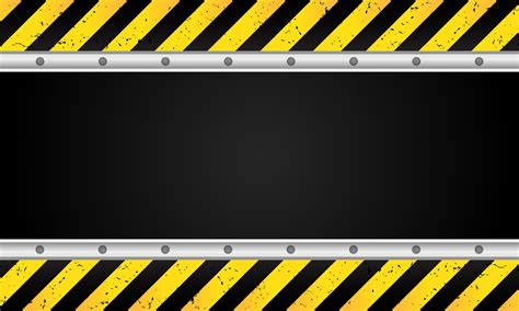Contruction Warning Sign Background Yellow And Metal Grunge Texture
