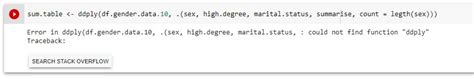 R Error Trying To Run DDPLY In Google Colab Stack Overflow