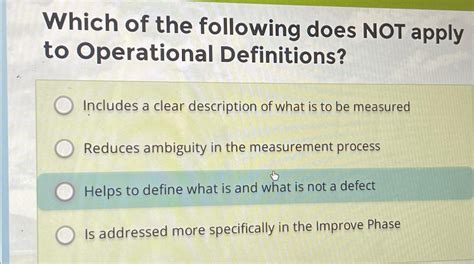 Solved Which Of The Following Does Not Apply To Operational