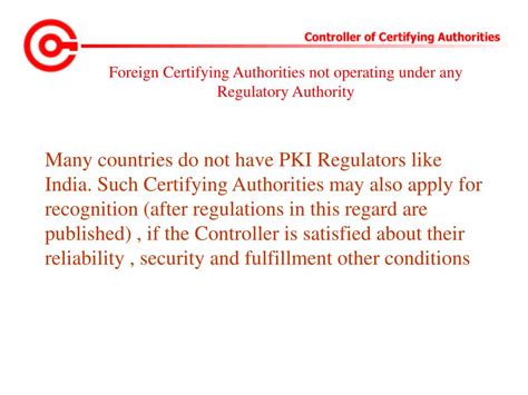 Ppt Controller Of Certifying Authorities Cca Ministry Of Communications And Information